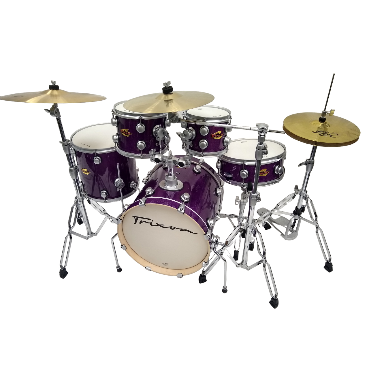 Volta 5 Piece Drumset Plumb Crazy Purple Sparkle - Trixon - Acoustic ...