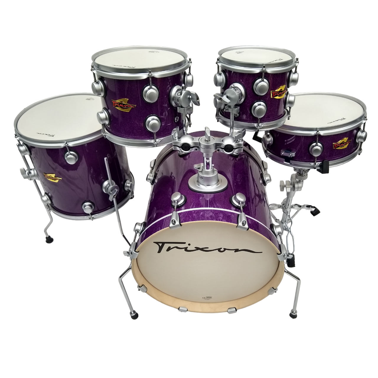 Volta 5 Piece Drumset Plumb Crazy Purple Sparkle - Trixon - Acoustic ...